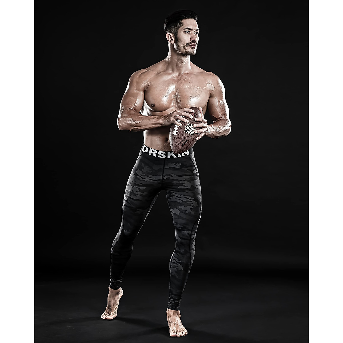 DRSKIN Men’s Compression Pants Tights Leggings Sports Baselayer Running Athletic Workout Active (DMBB04, L) Black