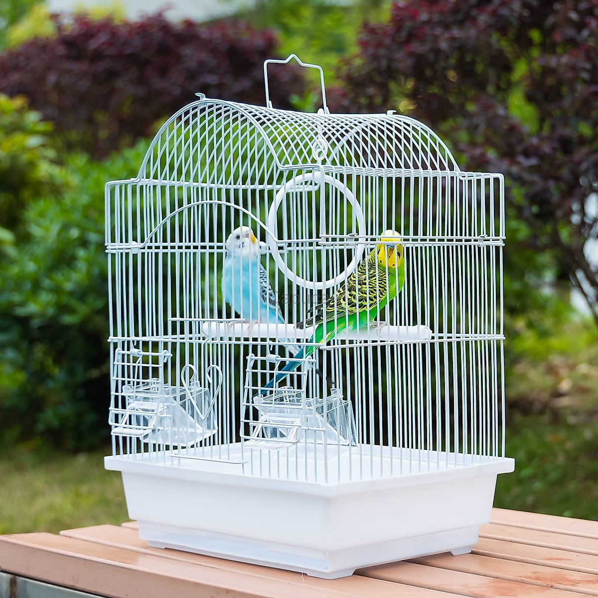 Capuca Small Bird Travel Cage-Lightweight Small Birds Starter Kit with Birdcages and Accessories Great for Parakeets Lovebirds Parrotlets Finches Canaries Removable Plastic Tray Include