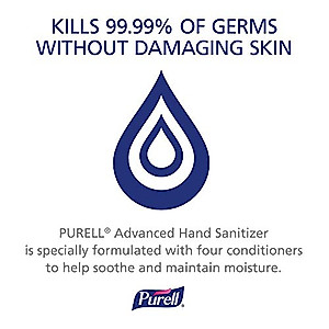 Purell Advanced Hand Sanitizer Soothing Gel, Fresh Scent, with Aloe and Vitamin E - 2 fl oz Travel Size Flip Cap Bottle (Pack of 6) – 3156-04-EC