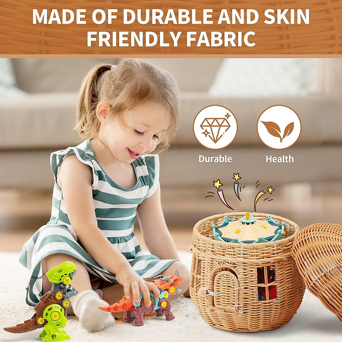 Handmade Wicker Mushroom-Shaped Storage Basket for Outdoor, Kids, Decor, Photography Props