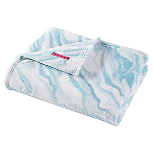 Betsey Johnson- Throw Blanket, Ultra Soft & Cozy Plush Home Decor, All Season Bedding (Marble Blue, Oversized Throw)