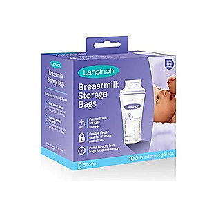 Lansinoh Breastmilk Storage Bags With Convenient Pour Spout Double Zipper Seal