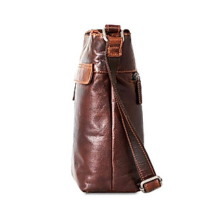 Voyager Zippered Crossbody Hobo #7832 (Brown)