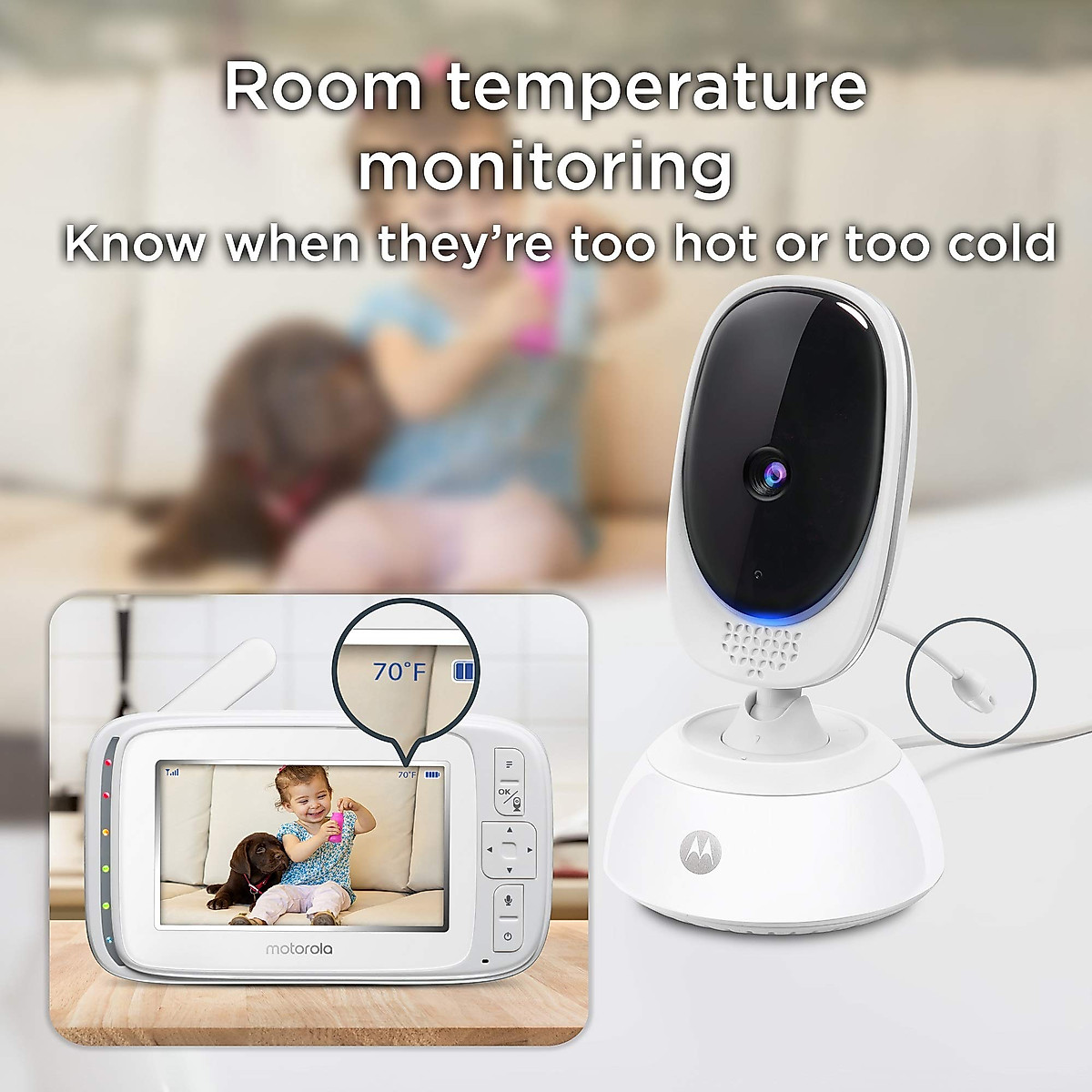 Motorola Bliss54-2 Video Baby Monitor – 4.3” LCD Color Screen Display, Two Wireless Cameras, Remote Pan Scan, 2-Way Talk, Night Vision, Pre-Loaded Lullabies