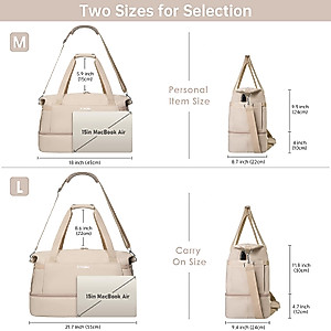 ETRONIK Gym Bag for Women, 55L Travel Duffel Bag with USB Charging Port, Weekender Overnight Bag with Wet Pocket and Shoes Compartment for Women Travel, Large Size (Khaki)