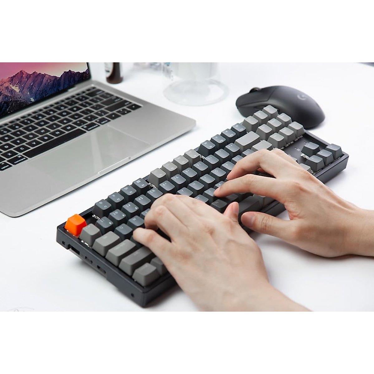 Keychron K8 Wireless Bluetooth/USB Wired Mechanical Keyboard, Hot-swappable Tenkeyless 87 Keys RGB LED Backlit Gateron Brown Switch N-Key Rollover, Aluminum Frame for Mac and Windows
