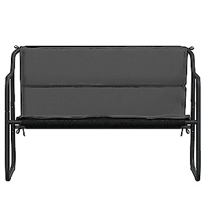2-Seater Patio Bench with Cushion Anthracite Steel,2Seater Outdoor Patio Bench with Comfortable Cushions and UVResistant Textilene for Gardens and Terraces Patio Benches, Outdoor Furniture, Outdoor Be
