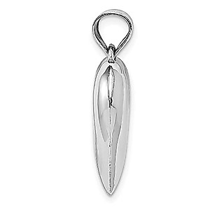 IceCarats 14K White Gold Heart Necklace Love Pendant Charm 26mm x 21mm Only