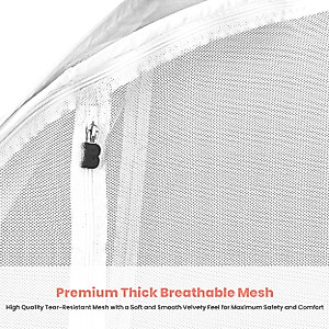 Crib Tent by Pro Baby Safety - Crib Topper Net with Viewing Window – See Through Soft Silky Mesh - Zippered Safety Top for Mosquito Bites and Falling Protection for Infant