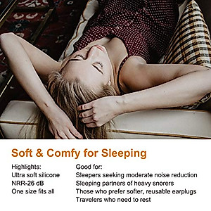 Lakayee Reusable Silicone Ear Plugs, 6 Pairs Waterproof Noise Reduction Earplugs Sound Canceling Ear Plugs for Sleeping Snoring Swimming Shooting Hunting Traveling Concerts Musicians with Carry Cases