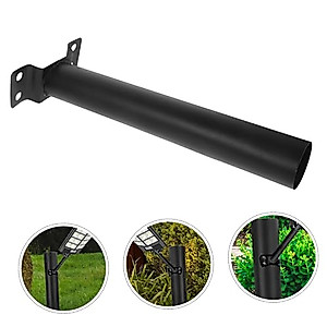 Mipcase 1 Set Solar Street Light Bracket Light Supplies Street Light Support Solar Spot Light Pole Light Mount Light Poles Solar Spotlight Support Pole Lamp Supply Black Galvanized Steel