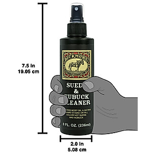Bickmore Suede & Nubuck Cleaner - Remove Water Dirt Oil Stains From Shoes Boots Purses Handbags & More 8 fl oz