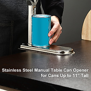 Erinaik Commercial Can Opener Heavy Duty for #10 Cans, 23.2” Manual Table Can Opener with Plated Steel Base for Large Cans Up to 18” Tall, for Restaurant Hotel Bar Compatible with Edlund