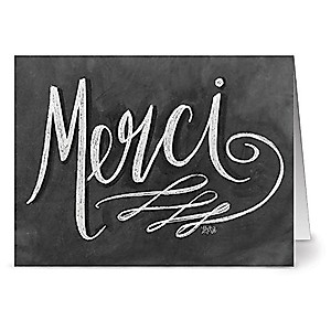 Note Card Cafe Thank You Cards with Kraft Envelopes | 36 Pack | Rustic Chalkboard Thank You | Blank Inside, Glossy Finish | for Greeting Cards, Occasions, Birthdays, Gifts