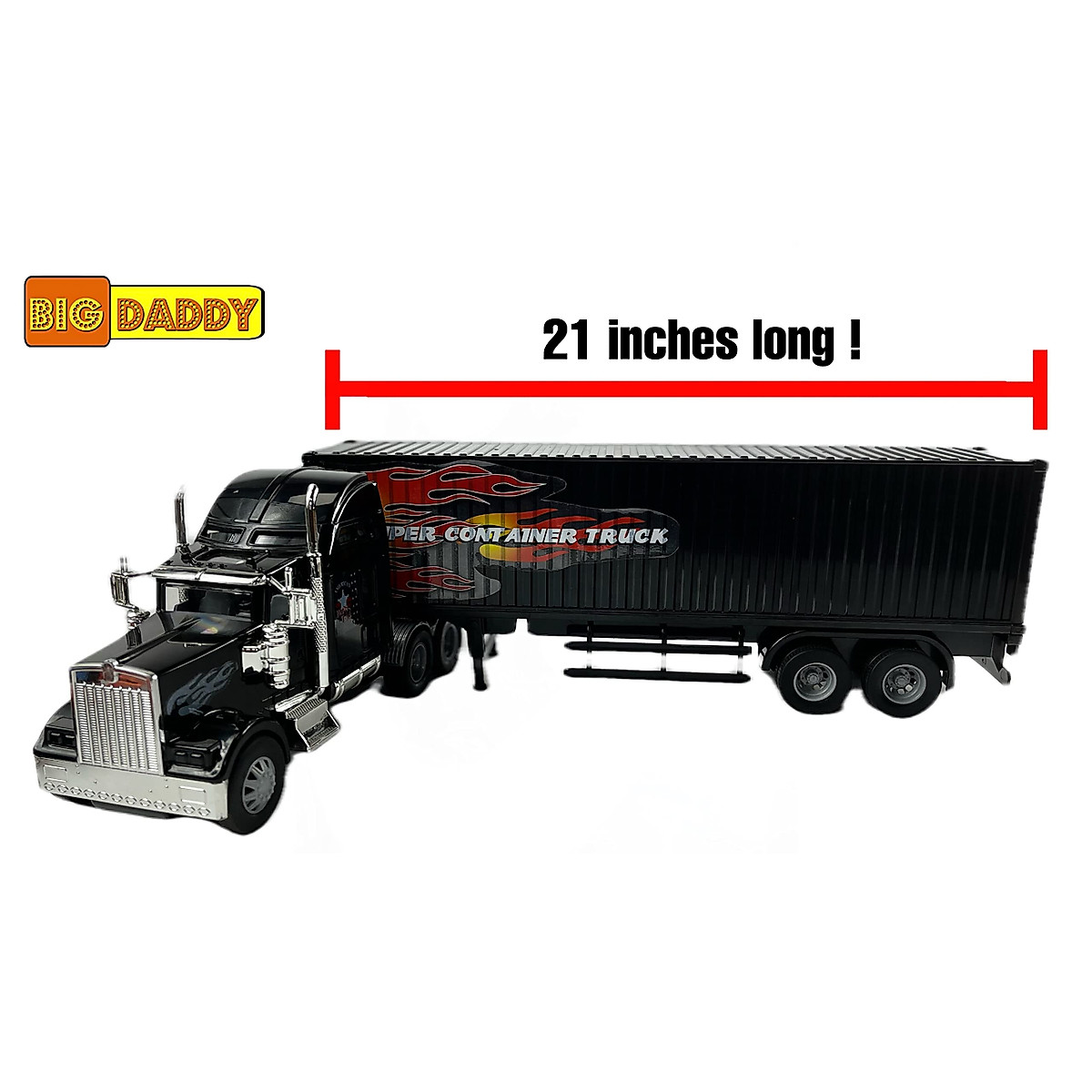 Big-Daddy Heavy Duty Tractor Trailer Cargo Transporter with Remote-Controlled Cargo Hold