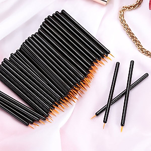 KINGMAS 100 Pack Eyeliner Brush, Disposable Ultra-fine Point Eyeliner Applicator Cosmetic Eye Wands Eye Liner Makeup Tool
