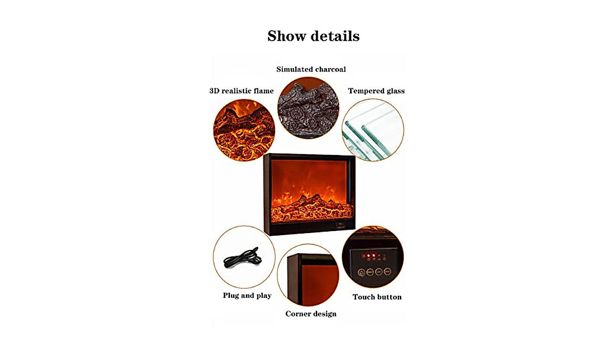 Electric Fireplace with Realistic Fire Effects