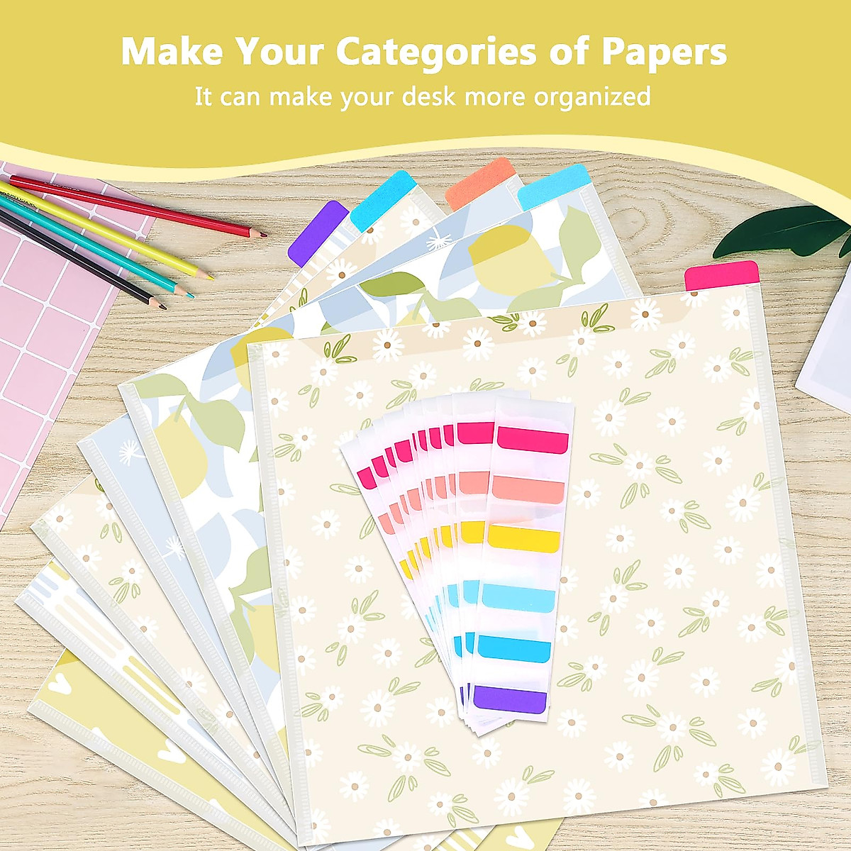 60 PCS Scrapbook Paper Storage Organizer with 120 Sticky Index Tabs for 12x12 Paper Storage,Clear PP Scrapbook Paper Storage Organizers for Holding Scrapbook Paper, Cardstock, Vinyl Paper