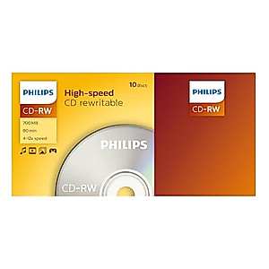 Philips CDRW-80 (12x) 10pk Slim Jewel Case