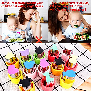 Vegetable Cutter Shapes Set 28 PCS Mini Shaped Cutters Fruit Cutters for kids Flower,Star,Heart,Dino Shaped Kids Food Cutters for Cookies,Biscuits,Pastry Dough,Fruits Fondant Homemade Baking
