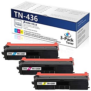 TN-436 TN-436 C/M/Y Standard Yield Toner Cartridge Set - DRA Compatible Replacement for Brother TN436C TN436M TN436Y HL-L8260CDW L8360CDW L8360CDWT L9310CDW L9310CDWT L9310CDWTT DCP-L8410CDW Printer