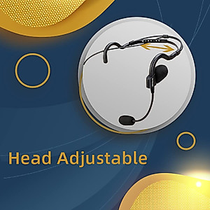 Retevis Adjustable Overhead Walkie Talkie Headset,Boom Mic, for Referee,for RT22 RT68 RT21 H-777 RT86 RT19 RB26 RB45,Compatible with BAOFENG UV-5R Kenwood Two-Way Radio,2 Way Radio Headset(1 Pack)