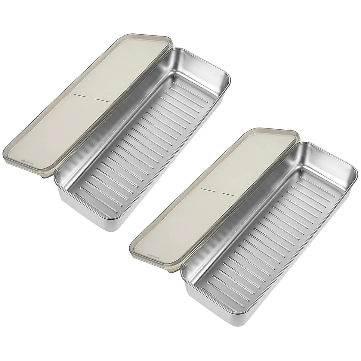 ninesung Bacon Container for Refrigerator | 2 Pack | Bacon Keeper | 304 Stainless Steel | Airtight Deli | Meat Storage Containers | Fridge Organizer Bins | Kitchen Food Storage Containers with Lids