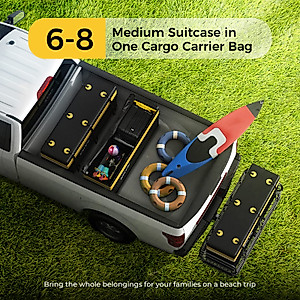 Hitch Cargo Carrier Bag - KYX 15 Cubic Feet Hitch Mount Vehicle Cargo Carrier Bag Car Pickup Truck 100% Waterproof, Anti-Tear 1000D PVC Fabric, Integrated Rain Curtain, Reinforced Straps (59" 18" 24")