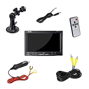 Pyle Car Backup Camera Rearview - Mirror Screen Reverse Parking Sensor HD 7" LCD Screen Monitor Distance Scale Line Waterproof Night Vision 170 Wide Angle Lens Swivel Angle Adjustable Cam - AZPLCM7500