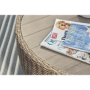 Signature Design by Ashley Danson Bohemian Outdoor Resin Wicker Round Coffee Table, Brown