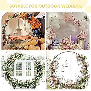 Sea Punk 7.2ft Round Backdrop Stand, Wedding Arches for Ceremony, Balloon Arch Stand for Wedding Valentine Birthday Party, Easy to Assemble Rustproof Metal Bracket, Gold