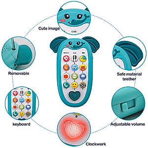 Baby Rattle Teether Toy Phone Set, 10PCS Infant Newborn Baby Toys 6 to 12 Months, Grab Spin Rattle Shaker with Storage Box, Infant Teething Toys for Toddlers Boys Girls