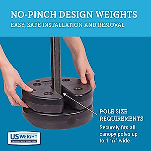 US Weight Tailgater Canopy Weights with No-Pinch Design for Easy, Safe Installation, and Removal to Secure Tents, Canopies, and Umbrellas at Outdoor Events