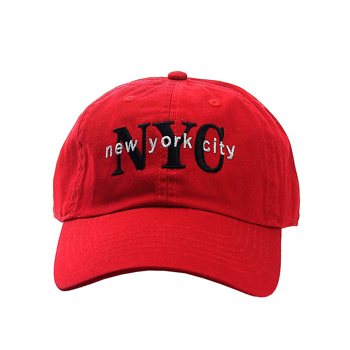 NYFASHION101 Unisex NYC New York City Embroidered Adjustable Low Profile Cap, NY02, Red