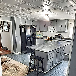 A La Maison Ceilings R24 Line Art Foam Glue-up Ceiling Tile (21.6 sq. ft./Case), Pack of 8, Plain White