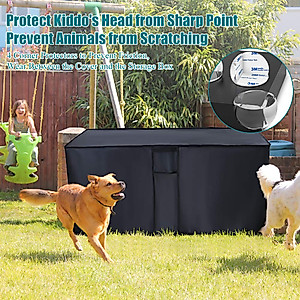 Flymer Patio Deck Box Cover Waterproof 50 Inch, All Season Outdoor Furniture Cover, Black