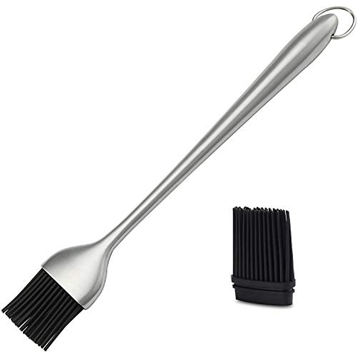 JXS Silicone Sauce Basting Brush, 12 Inch Sturdy BBQ Basting Brush with Stainless Steel Handles