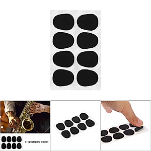 Fafeims 8Pcs Mouthpiece Patch Cushion Rubber Sax Mouthpiece Pad Cushion for Soprano Alto Tenor Saxophone Clarinet (Black 0.5mm Big Oval)