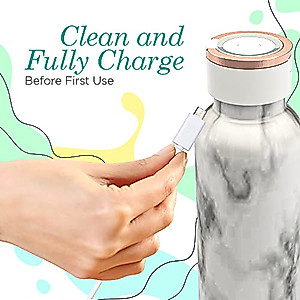 UVBRITE Beam Self-Cleaning UV Water Bottle - 24 Oz Insulated Stainless Steel Bottle - Rechargeable Sterilizing Bottle with Safety Lock Push Button Quick Purification for Safe Drinking Water Anywhere