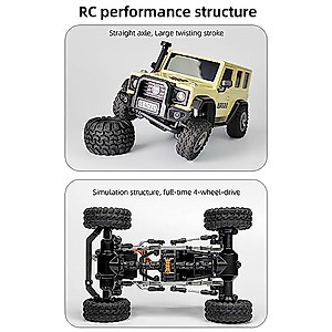 LDARC X43 Crawler RC Car 1:43 Full Scale Simulation RC Off-Road Vehicle 4WD Mini Climbing Toy with Remote Control (RTR Desert Yellow)