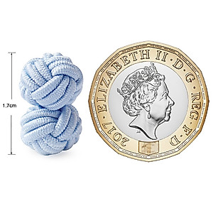 HONEY BEAR Silk Knot Cufflinks Fabric for Mens Shirt for Business Wedding Gift