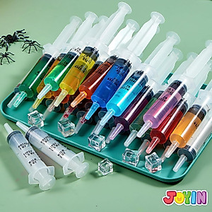 JOYIN Pack of 25 Plastic Syringes 60ml 2 oz Easy-Grip Caps Reusable Container Tubes with Individually Wrapped & Caps