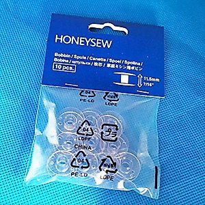 HONEYSEW SA156 Bobbins for Brother XM2701 CS6000i CS7000i GX37 XR3774 CS5055PRW XR9550PRW HC1850 CS8800PRW PE800 SE600 NQ1600E Quilting Embroidery Sewing Machine etc. Plastic Class 15 Bobbin-10pcs