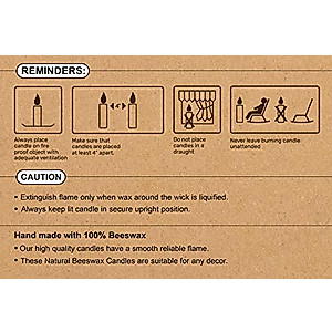 Hyoola 10" Beeswax Taper Candles - 10 Hour Burn Time - Yellow Beeswax Candles - 4 Pack