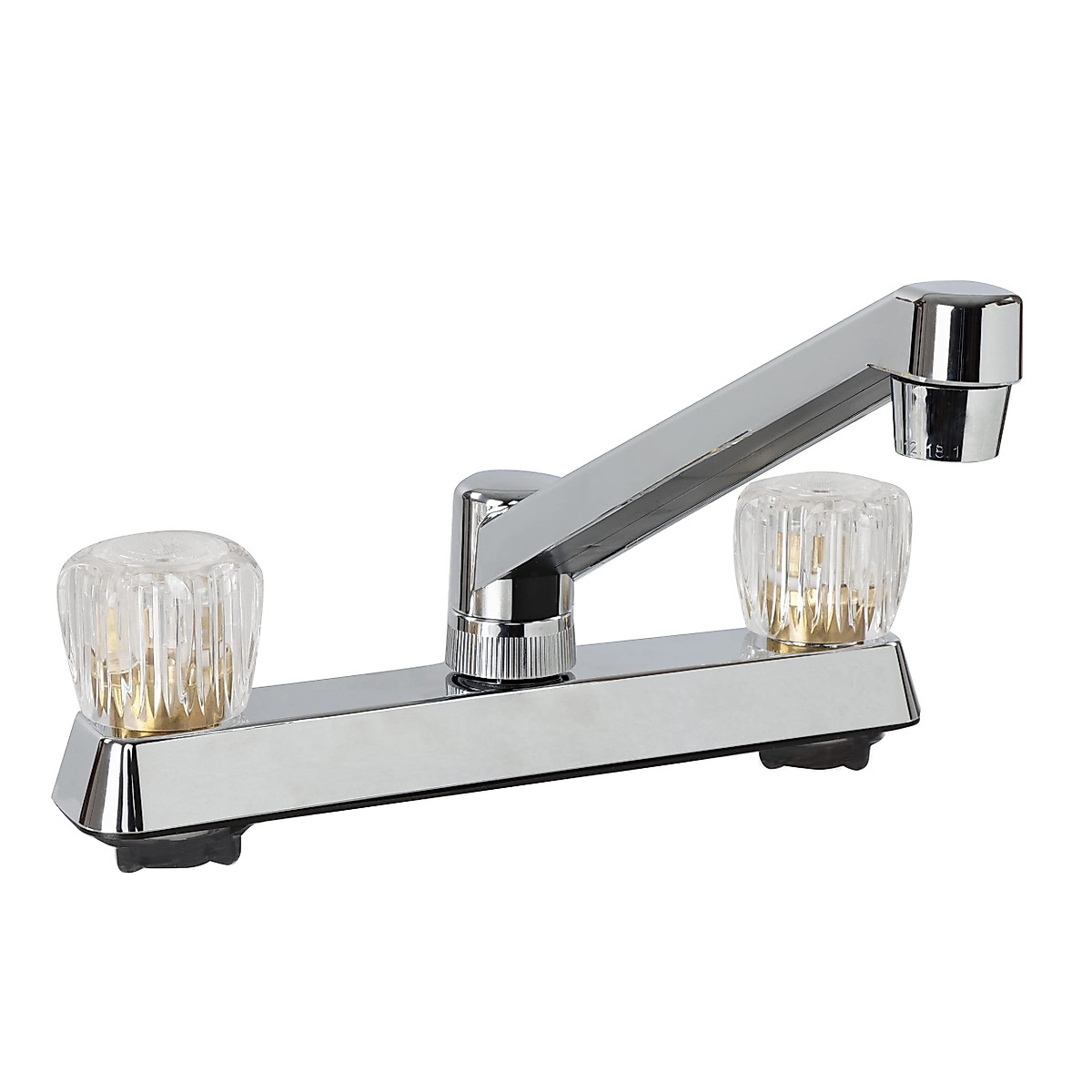 Empire Faucets RV Kitchen Faucet - Chrome Centerset Swivel Kitchen Spout with Dual Crystal Handles for Petite Kitchens