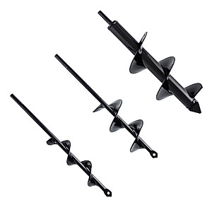 VASGOR Set 3 (1.6x12, 2.6x12, 3.5x12) Auger Drill Bit for Planting - Easy Planter Garden Auger - Bulb & Bedding Plant Augers - Posthole Digger for 3/8” Hex Drive Drill