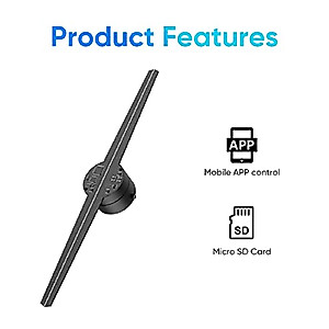 3D Holographic Fan，384LED 16.5inch Diameter 3D Animated Holographic Projection Fan，3D Holographic Display Air Fan Video Projector is Best for Business Store Shop Holiday Events Display