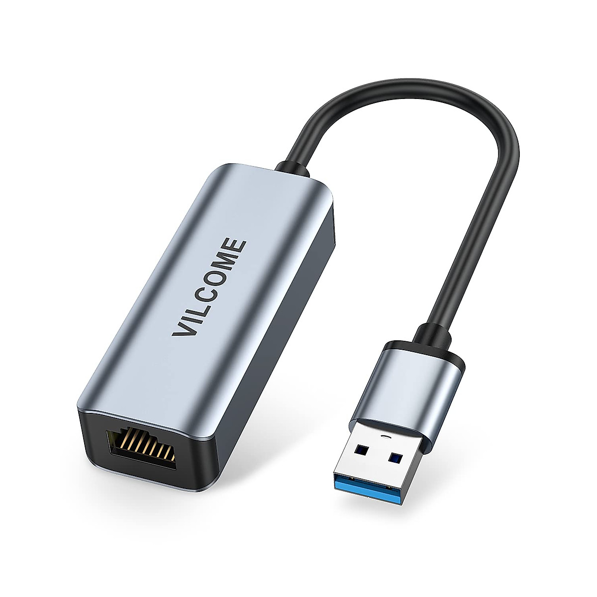 USB to Ethernet Adapter, Vilcome USB 3.0 to 100/1000 Gigabit Ethernet LAN Network Adapter, Driver Free RJ45 Internet Adapter Compatible with MacBook Surface Pro Laptop PC