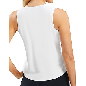 Workout Tops for Women Crop Sleeveless Workout Shirts for Women Athletic Running Yoga Tank Top for Women White