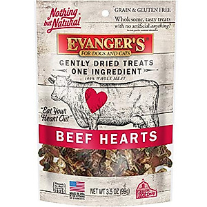 Evanger's Nothing But Natural Gently Dried Beef Heart Treats for Dogs